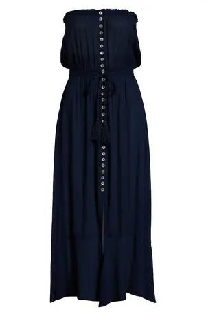 Elan Strapless Maxi Cover-up Dress - Navy
