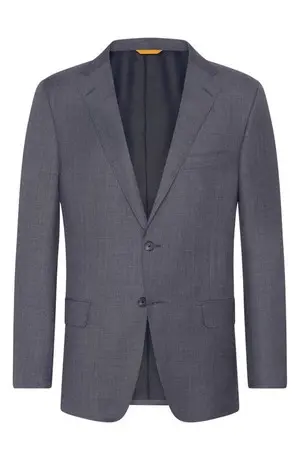 HERITAGE GOLD Infinity Sharkskin Classic Fit Wool Suit - Grey