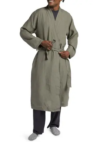 PARACHUTE Gender Inclusive Linen Robe Moss
