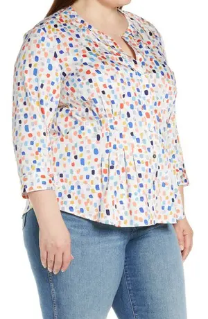 NIC+ZOE Seaglass Print Button-up Shirt