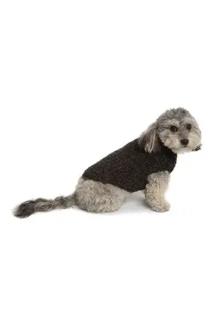 Barefoot Dreams CozyChic™ Ribbed Dog Sweater He Carbon/ Black