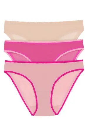 ON GOSSAMER 3-pack Mesh Hip Bikinis Chmpgn/electrcbry/dstdptl
