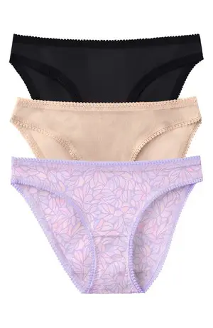 ON GOSSAMER 3-pack Mesh Hip Bikinis Wf/chp/blk