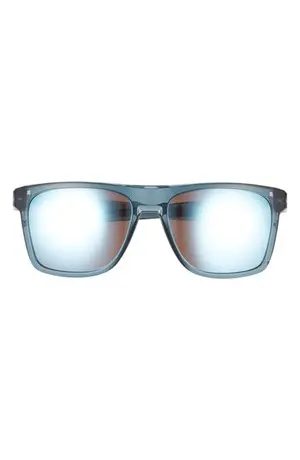 Oakley 57mm Polarized Rectangle Sunglasses - Crystal/black