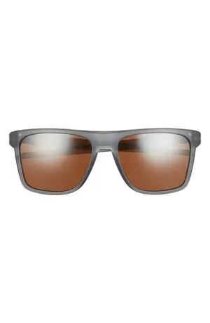 Oakley 57mm Polarized Rectangle Sunglasses - Grey Smoke