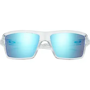 Oakley 63mm Polarized Rectangle Sunglasses - Blue/clear