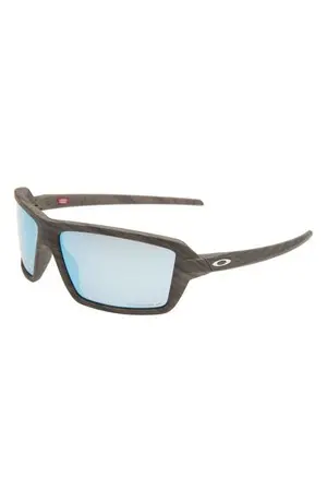 Oakley 63mm Polarized Rectangle Sunglasses - Light Wood