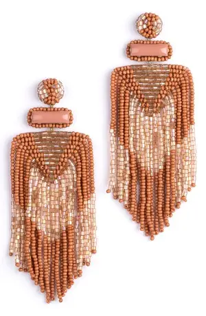 Deepa Gurnani Deepa Gurnani Jody Beaded Tassel Earrings Coffee