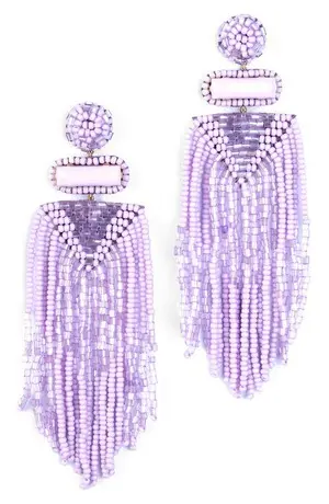 Deepa Gurnani Deepa Gurnani Jody Beaded Tassel Earrings Lavender