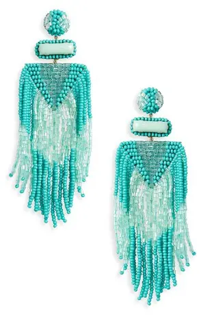Deepa Gurnani Deepa Gurnani Jody Beaded Tassel Earrings Mint