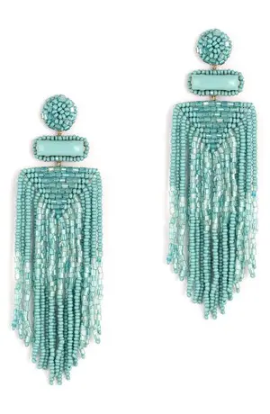 Deepa Gurnani Deepa Gurnani Jody Beaded Tassel Earrings Turquoise