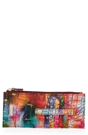 Brahmin Muse Melbourne Croc Embossed Leather Card Wallet Fallstruck Melbourne