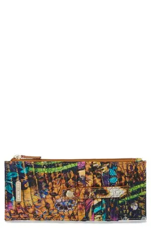 Brahmin Muse Melbourne Croc Embossed Leather Card Wallet Immersive