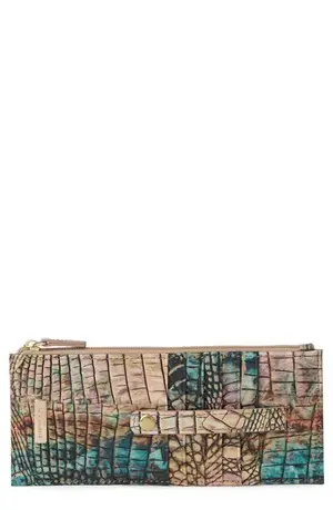 Brahmin Muse Melbourne Croc Embossed Leather Card Wallet Intuition