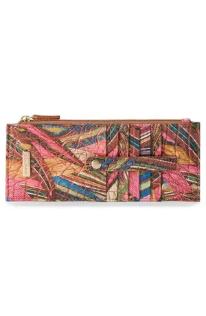 Brahmin Muse Melbourne Croc Embossed Leather Card Wallet - Sunleaf