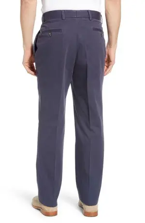 Berle Charleston Khakis Pleated Chino Pants - Navy
