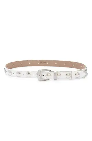 Khaite Khaite Benny Studded Patent Leather Belt 100 White