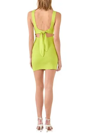Endless Rose Ribbed Mini Dress - Lime