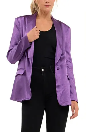 Endless Rose Satin Blazer - Purple