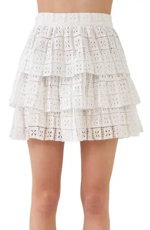 Endless Rose Tiered Lace Miniskirt