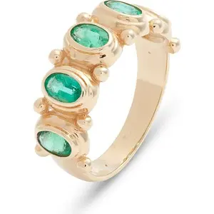 Anzie Méditerrannée Oval Arch Eternity Ring - Green