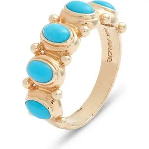 Anzie Méditerrannée Oval Arch Eternity Ring - Turquoise