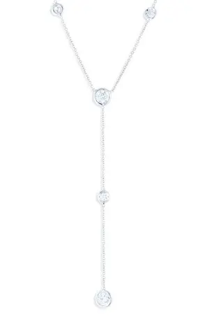 Roberto Coin Diamond Station Y-necklace - White Gold