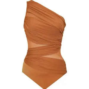 Miraclesuit Miraclesuit® Jena One-Shoulder One-Piece Swimsuit Scotch Brown