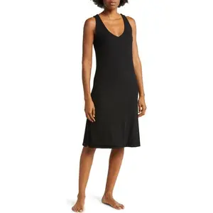 Cozy Earth Rib Knit Nightgown Black