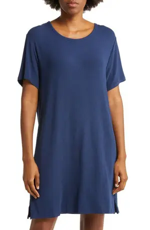 Cozy Earth Rib Knit Nightshirt - Navy