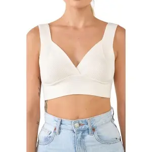 Endless Rose Tie Back Rib Bra Top White