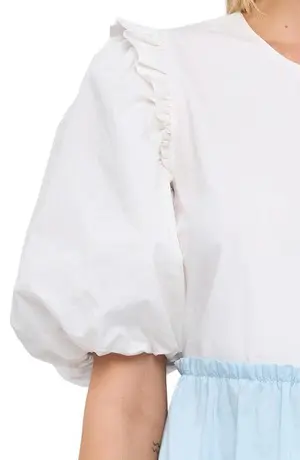 English Factory Colorblock Puff Sleeve Mini Dress