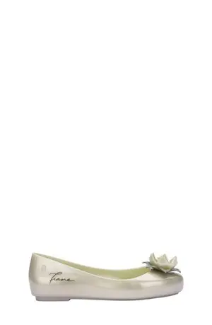 Melissa Mini Sweet Love Disney Princess Flat - Metallic White/green