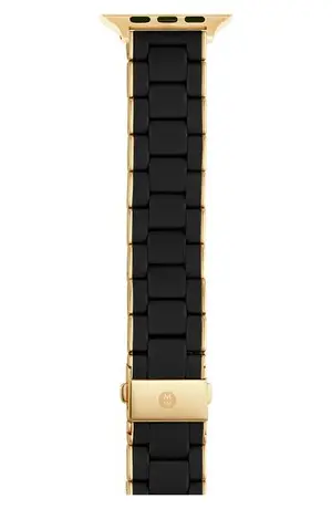 Michele 20mm Apple Watch® Band - Black/gold
