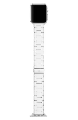 Michele 20mm Apple Watch® Band - Silver/white