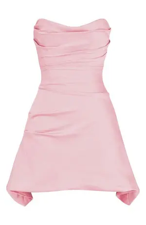 House Of Cb Jasmine Strapless Satin Corset Dress - Rose Pink