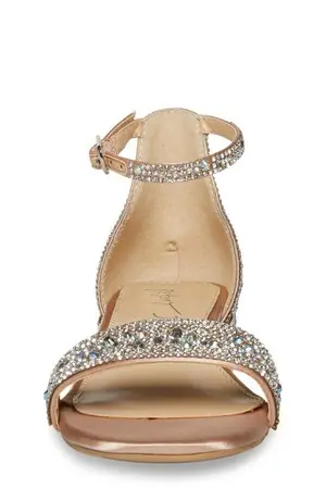 Betsey Johnson Rhinestone Ankle Strap Sandal - Champagne