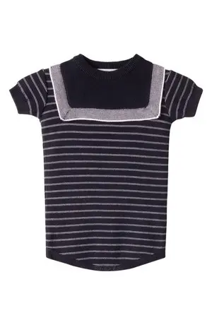 FELTMAN BROTHERS Stripe Knit Romper - Navy