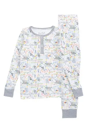 JOY STREET Hbd Fitted Two-piece Pajamas - Confetti Multi