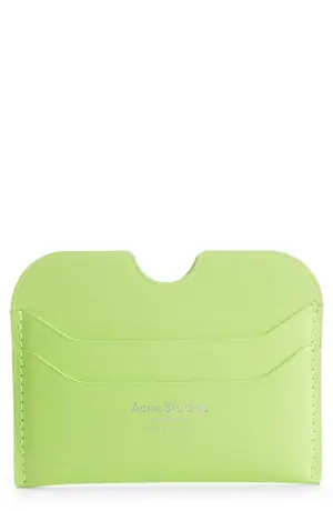 Acne Studios Large Elmas Leather Card Holder Pastel Green