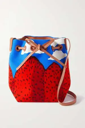 MANSUR GAVRIEL Marimekko Mini Leather-trimmed Printed Canvas Bucket Bag