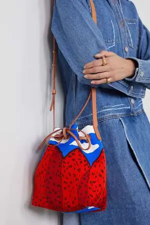 MANSUR GAVRIEL Marimekko Mini Leather-trimmed Printed Canvas Bucket Bag