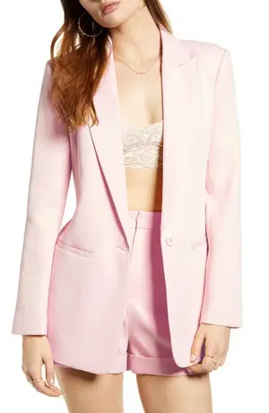 Endless Rose Endless Rose Single Button Blazer Blush