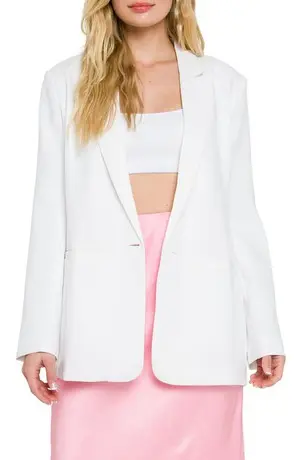 Endless Rose Endless Rose Single Button Blazer True White