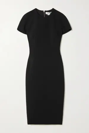 Victoria Beckham Crepe Midi Dress Black