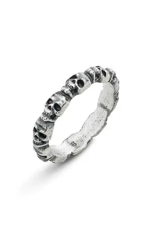 DEGS & SAL Sterling Mini Skull Head Ring - Silver