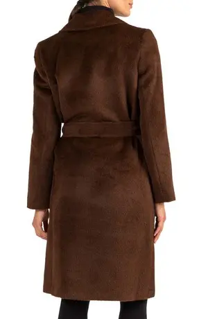 Sofia Cashmere Alpaca And Wool Belted Coat - Brown