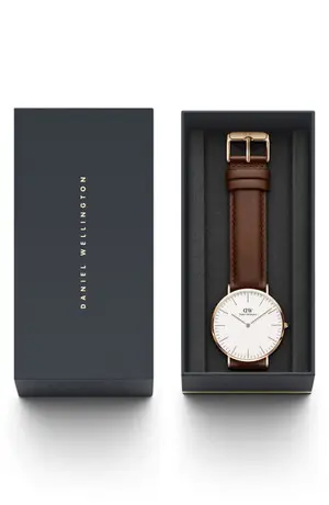 DANIEL WELLINGTON Classic St. Mawes Strap Watch - Rose Gold/eggshell