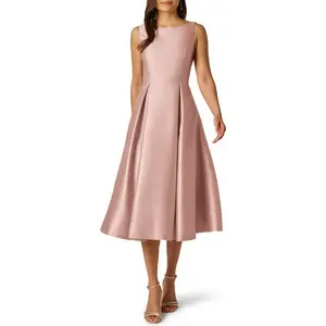 Adrianna Papell Sleeveless Fit & Flare Midi Dress - Bellini