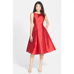 Adrianna Papell Sleeveless Fit & Flare Midi Dress - Red